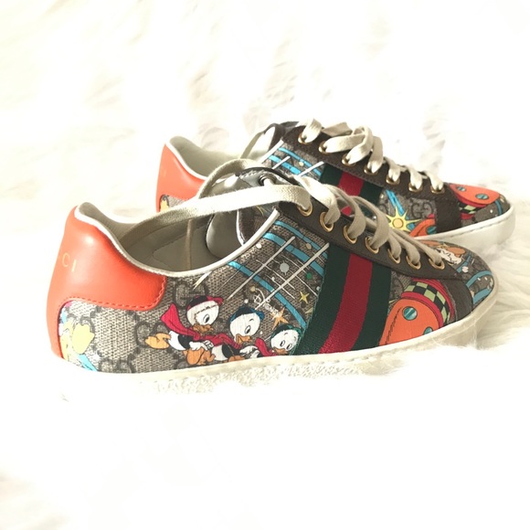 Gucci | Shoes | Disney X Gucci Ace Huey Dewey And Louie Sneakers Womens ...